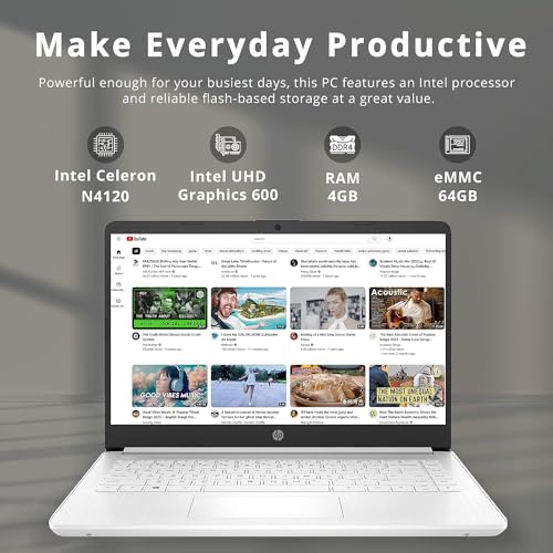 HP Premium 14" Stream HD Laptop, Intel Celeron N4120 CPU, 8GB RAM, 64GB eMMC, Webcam, Intel UHD Graphics, 1 Year Office, Bluetooth, WiFi, HDMI, Windows 11s, Pink, 32GB Hotface USB Card (Renewed)