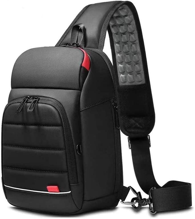 XIXIDIAN Anti-Theft Sling Chest Bag Waterproof Crossbody Shoulder Bag Casual Daypack Rucksack with USB Charging Port for Men