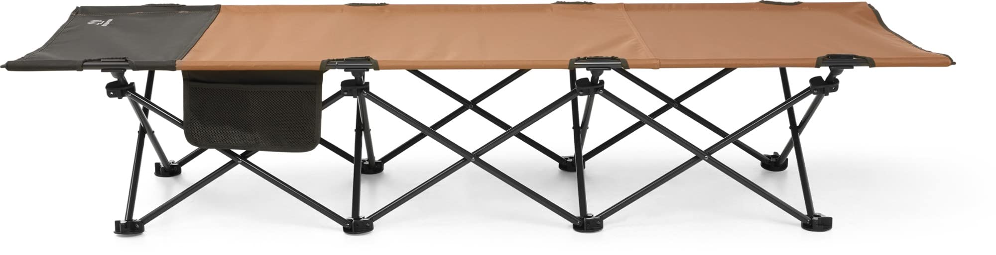 MOUNTAIN SUMMIT GEAR Horizon Cot, Foldable Camping Cot for Children & Adults, Durable Sleeping Pad with Steel Frame That Holds 300 lbs, Folding Bed includes Side Storage (by Caddis Sports Inc.)