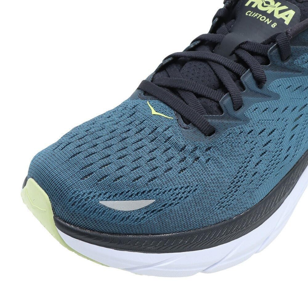 HOKA ONE ONE Clifton 8 Wide Mens Shoes Size 9.5, Color: Goblin Blue/Mountain Spring