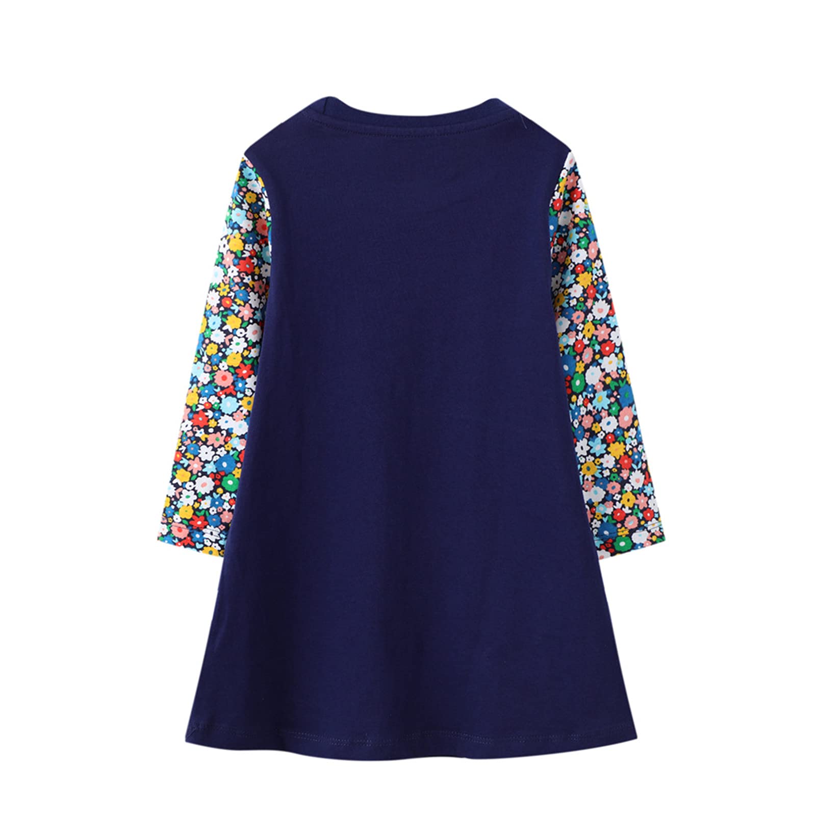 HILEELANG Girl Dress Long Sleeve Winter Clothes Cotton Casual Bunny Applique Playwear Basic Shirt Dresses Size 7