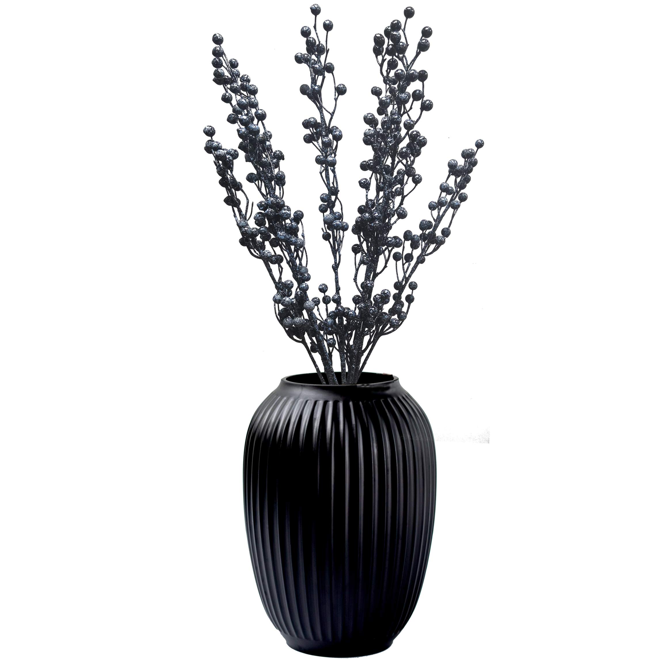 JD ARTIFICIAL PLANTS 4pcs 41" Long Stem Blue Berry Branches Tree Twigs for Home Decor Tall Vase Housewarming Gift Office Restaurant Wedding Garden Patio Photography Props(Dark Blue)