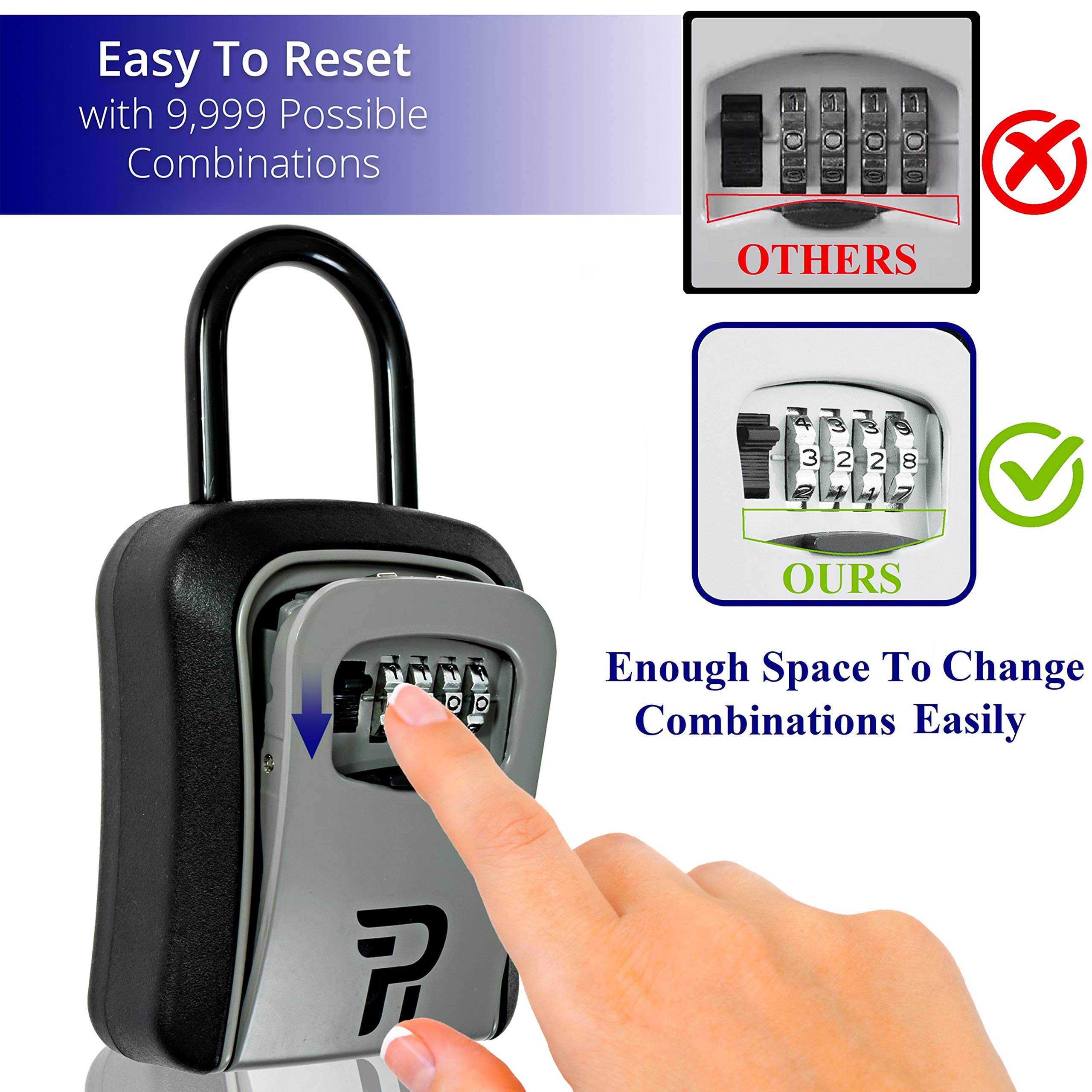 Key Lock Box for Outside - Realtor Lockbox for House Keys Outdoor - Combination Key Hiders to Hide a Key Safe Storage