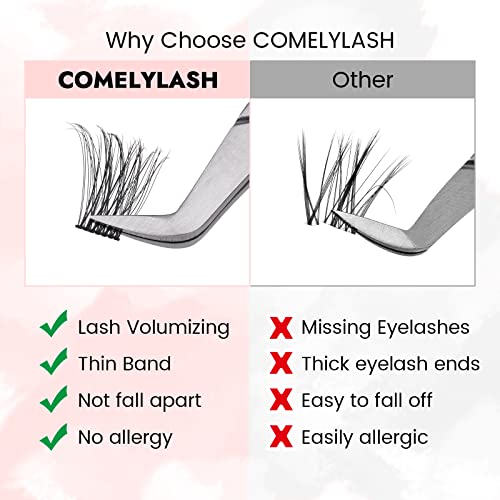 Lash Clusters, 60Pcs Individual Lashes DIY Eyelash Extensions, D Curl Cluster Lashes Soft and Lightweight 10-12-14-16mm Mixed Lash Extension Easily Done at Home(Miami 10-16mm)