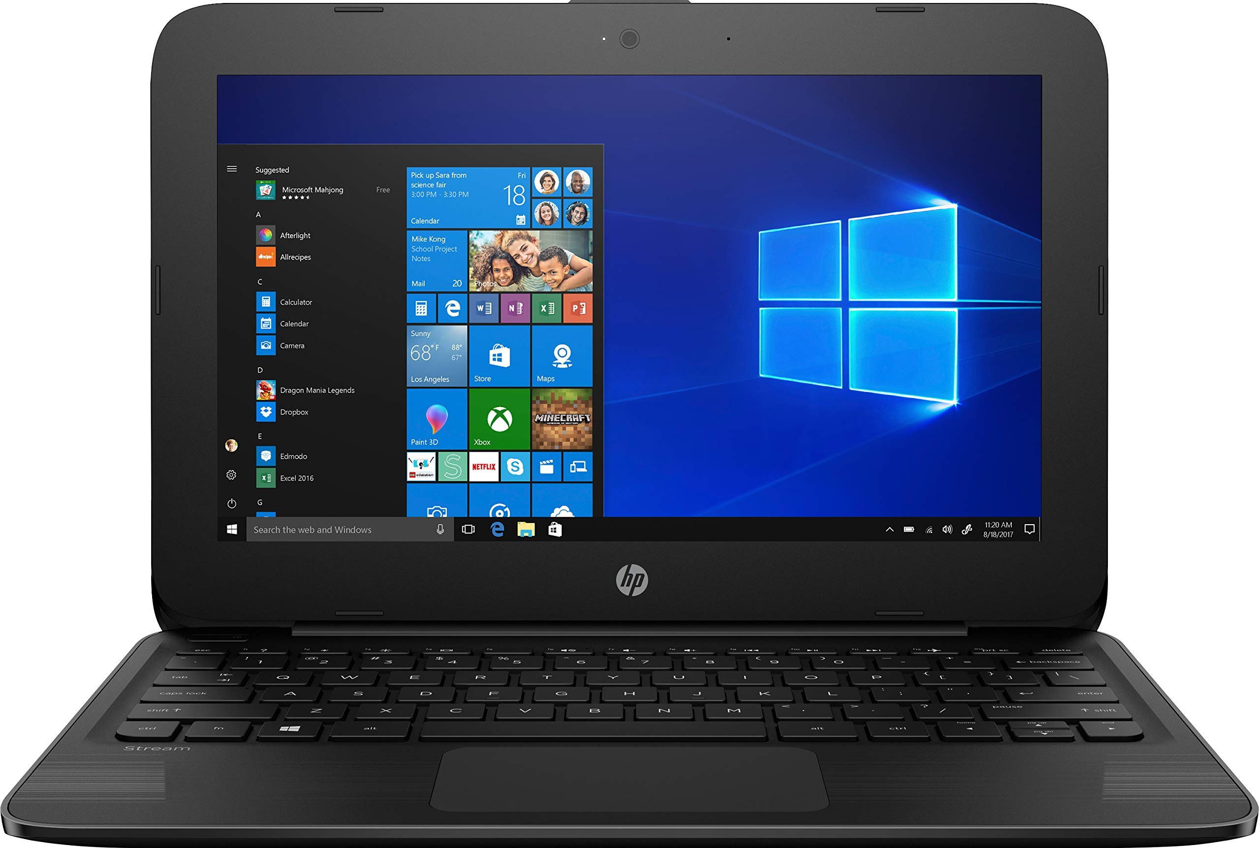 HP Stream 11-ah117wm 11.6-inch Laptop Celeron N4000 4GB 32GB eMMC Windows 10 S (Renewed)