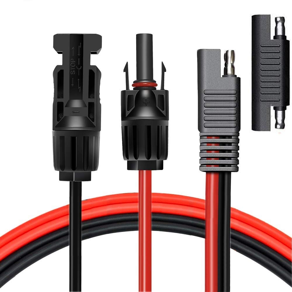 iMESTOU 10 AWG SAE Adapter Solar Extension Connector Cable 60 cm/ 24 inch with SAE Polarity Reverse Connector for RV Solar Panel Systems Solar Power Generators