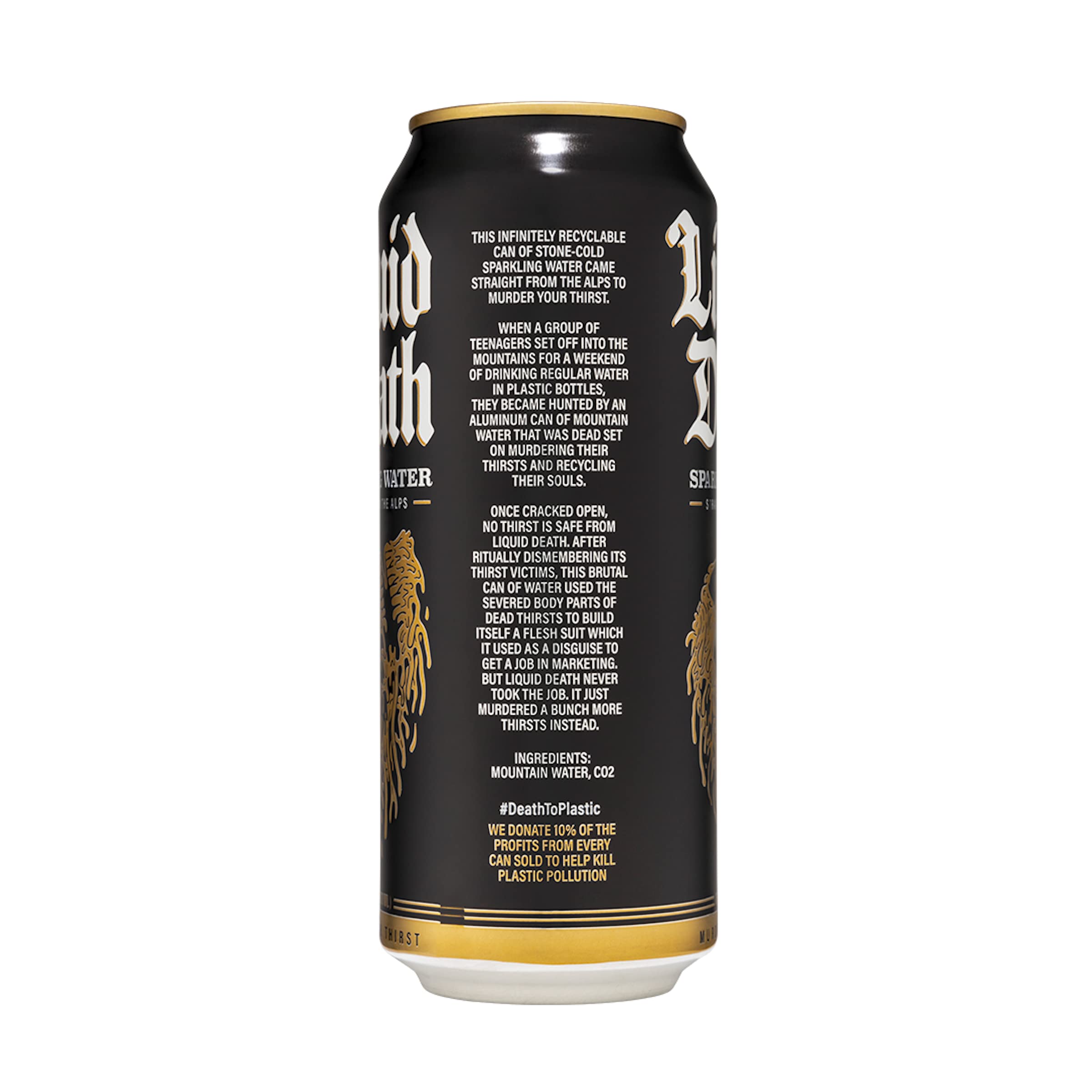 Liquid Death, Sparkling Mountain Water, Real Mountain Source, Natural Minerals & Electrolytes, 18-Pack (Tallboy Size 16.9oz Cans)