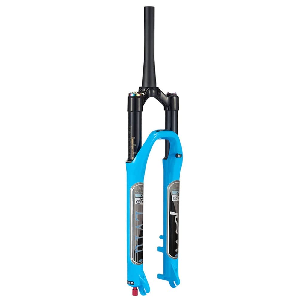 LvTu 26/27.5/29 Inch Travel 120mm 34mm Inner Tube Air Suspension Fork, Magnesium Alloy XC AM Mountain Bike Front Forks (Color : Tapered Manual, Size : 27.5 inch)