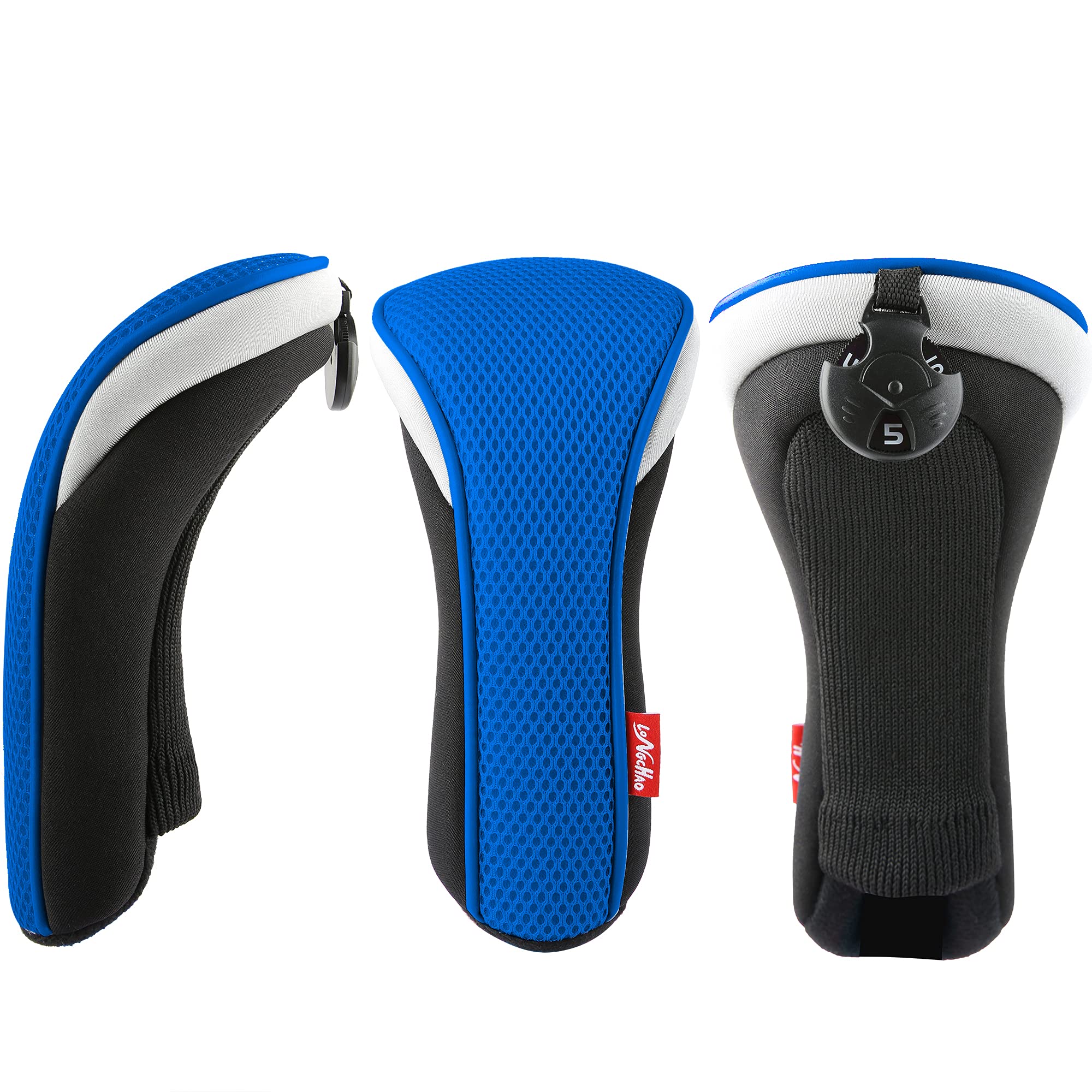 KYTAI Golf Club Head Covers, 4 Pcs for Hybrid Headcovers with Interchangeable No. Tag UT Cover
