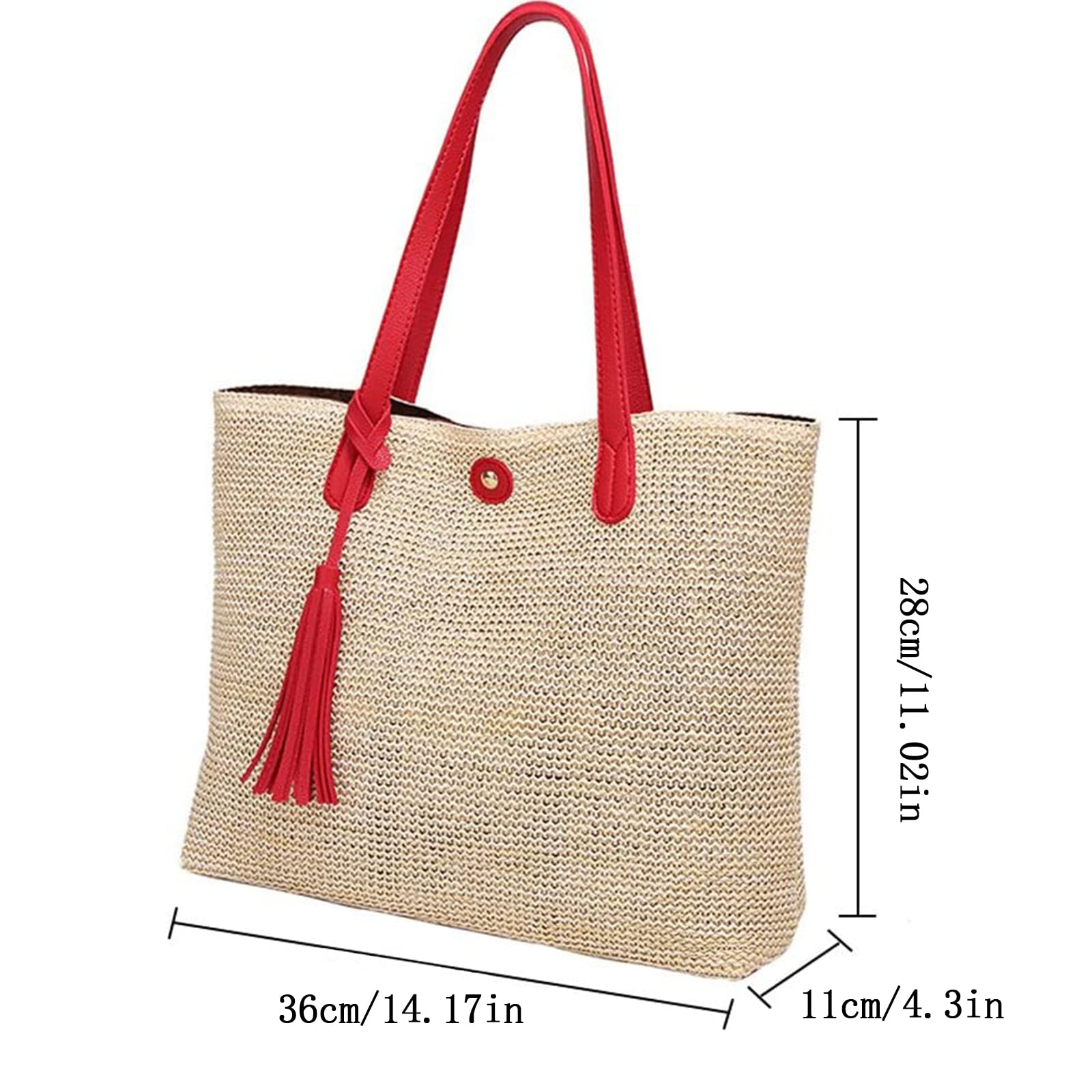 LHYSMYX Women's Beach Bag Beach Straw Bag Simple Shoulder Bag Handbag-Blue
