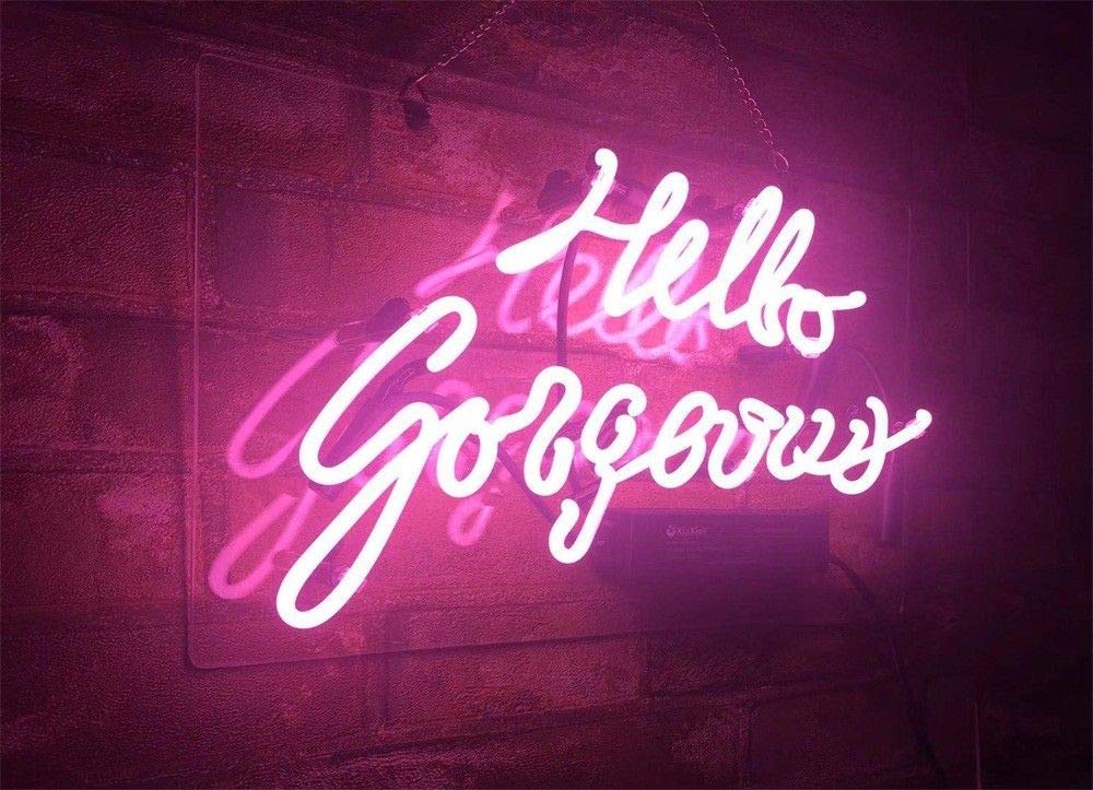 INXX NEON Hello Gorgeous Pink Handmade Display Beer Sign Wall Artwork Store Neon Light