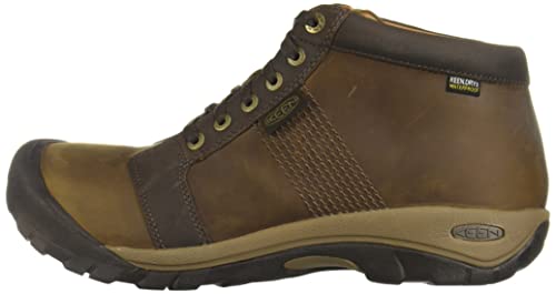 KEEN Men's Austin Mid Height Waterproof Casual Ankle Boot, Chocolate Brown/Brown, 10.5