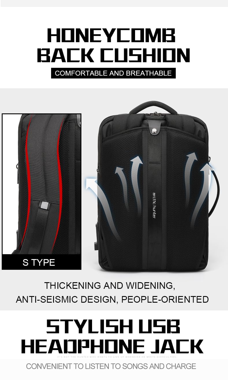 Juuka Travel Laptop Backpack, 32L Flight Approved Travel Luggage Backpacks, Extra Large Carry On Backpack for Men Women, with USB Charging Port