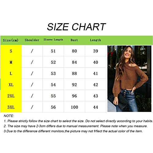 Women's Cold Shoulder Halterneck Sweater Crossed V- Neck Crop Halter Knit Pullover Off Shoulder Long Sleeve Knitted Top (Grey,Medium)