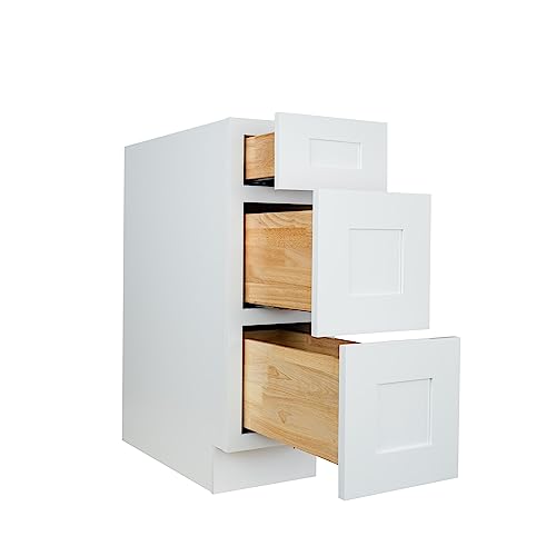 Hollywood Fabiani Design Shaker Drawer Base Kitchen Cabinet Ready to Assemble 12 in. W x 24 in. D x 34.5 in. H White