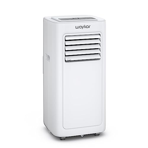 Waykar 9,000 BTU Portable Air Conditioner up to 450 Sq. Ft with Dehumidifier and Fan Mode, 3-in-1 Room AC with Drain Hose, 24Hrs Timer, Installation Kit for Home Office