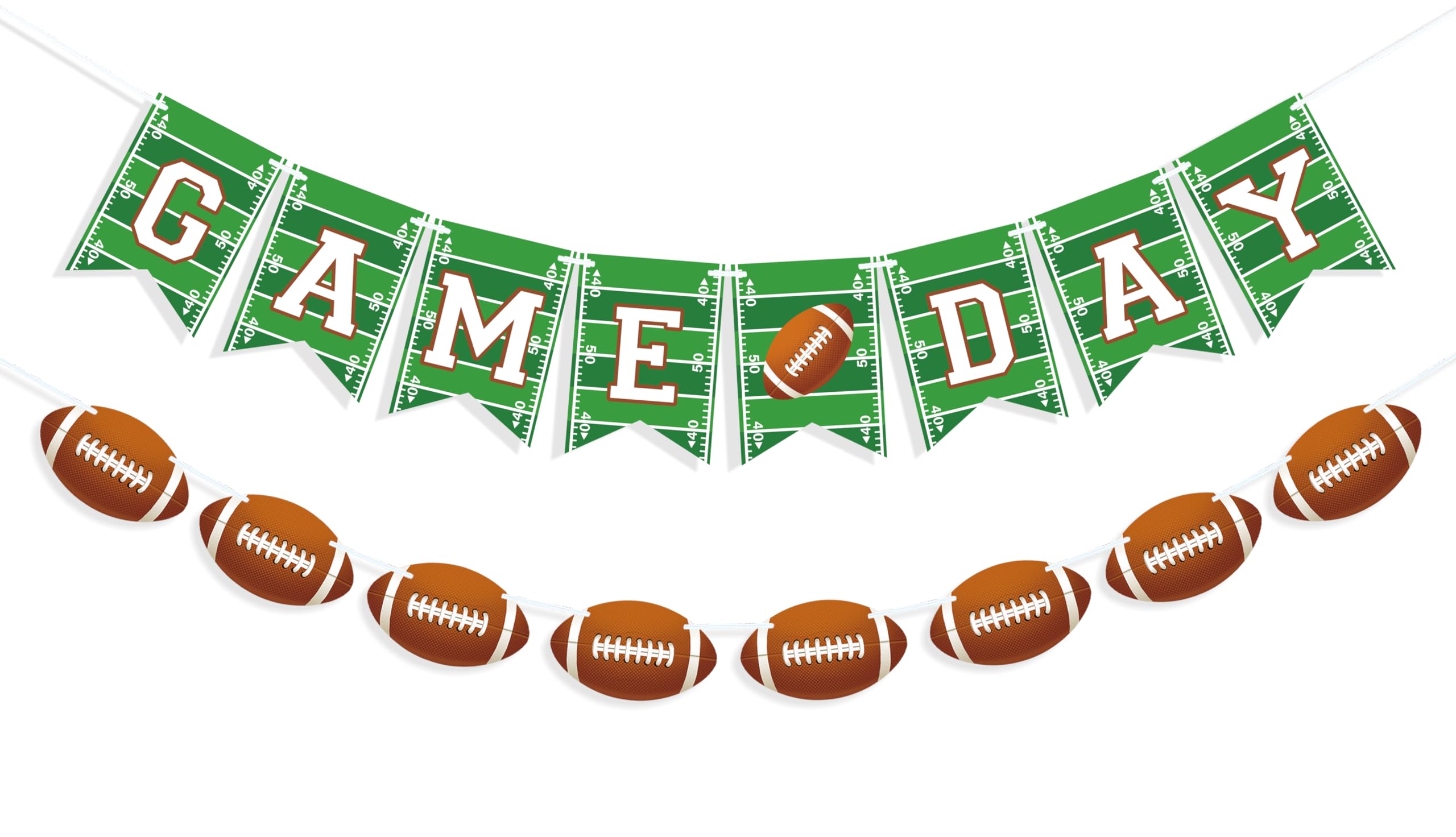 Uniwish Game Day Banner Football Party Decorations Garland Football Baby Shower Photo Props Sports Birthday Party Decorations Football Party Decor Tailgate Party Supplies