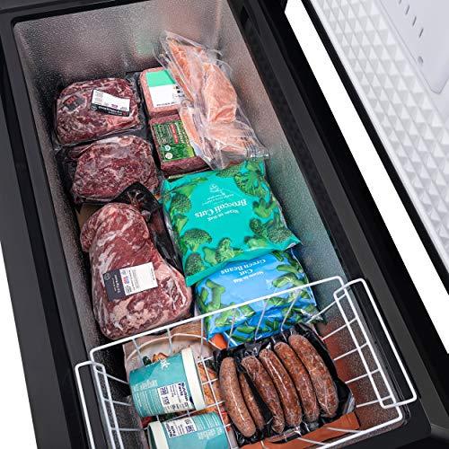 Newair Chest Freezer - 6.7 Cubic Feet Reach In Freezer Chest - Quiet Freezer with Digital Temperature Control, Open Door Alarm, and Fast Freeze Mode - Black