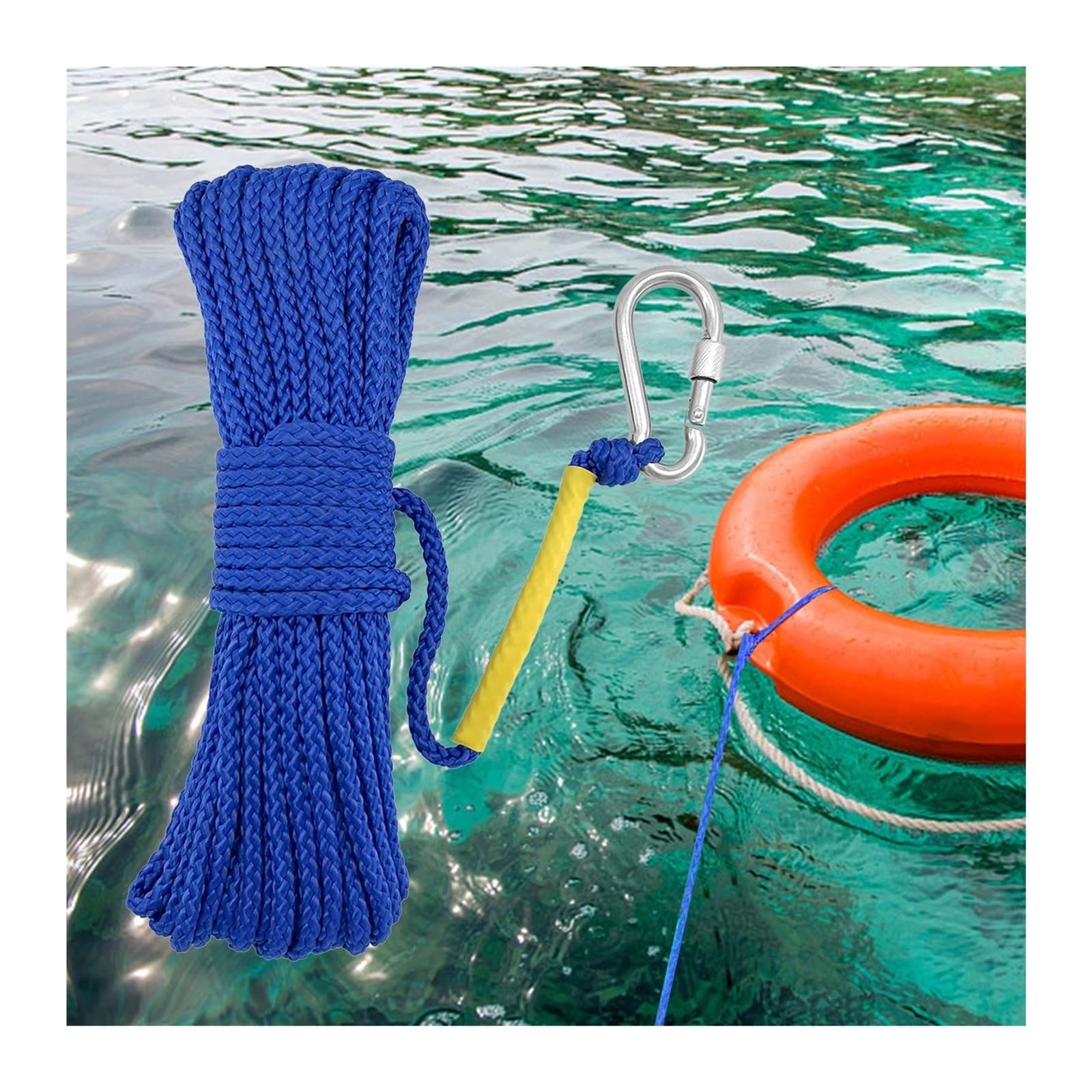 MEFESE Fishing Nylon Rope, with Spring Hook for Magnet Fishing Crafting Boat Anchor