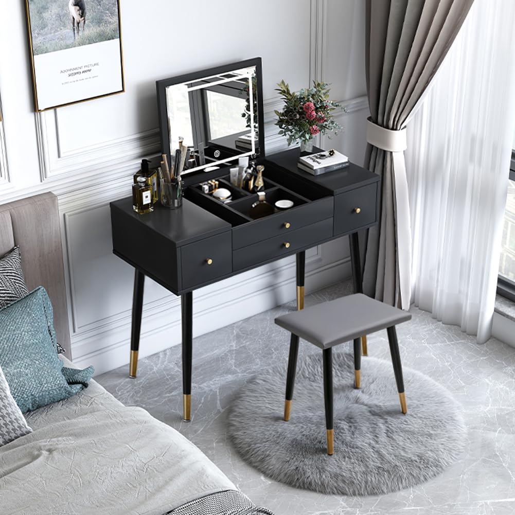 Ieejdn Black Vanity Set with 3-Color