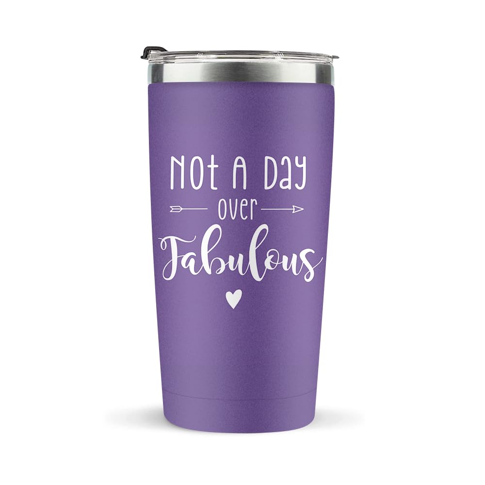 kdxpbpz Birthday Gifts for Women, Stainless Steel Tumbler 20oz, Funny Birthday Gift Ideas for Her, Mom, Wife, Daughter, Sister, Aunt - Not A Day Over Fabulous
