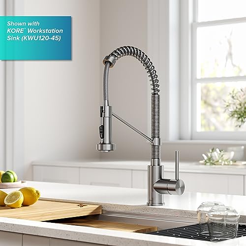 Kraus KSF-1610SFS Bolden Touchless Sensor Commercial Pull-Down Single Handle 18-Inch Kitchen Faucet, Spot Free Stainless Steel