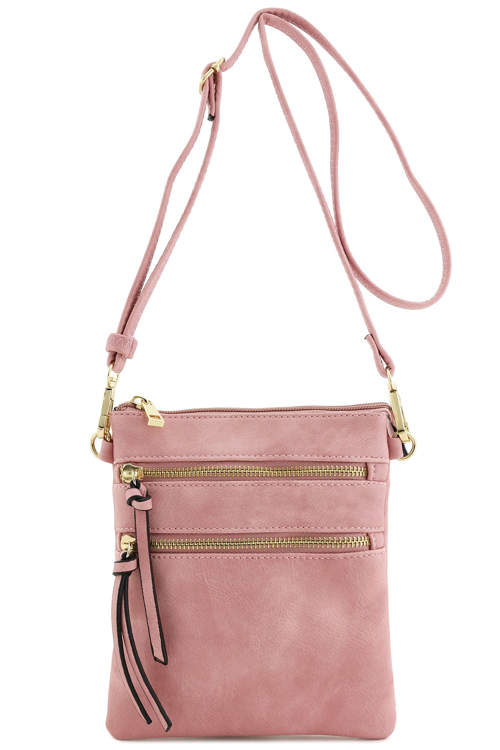 Isabelle Functional Multi Pocket Crossbody Bag (Dusty Pink)