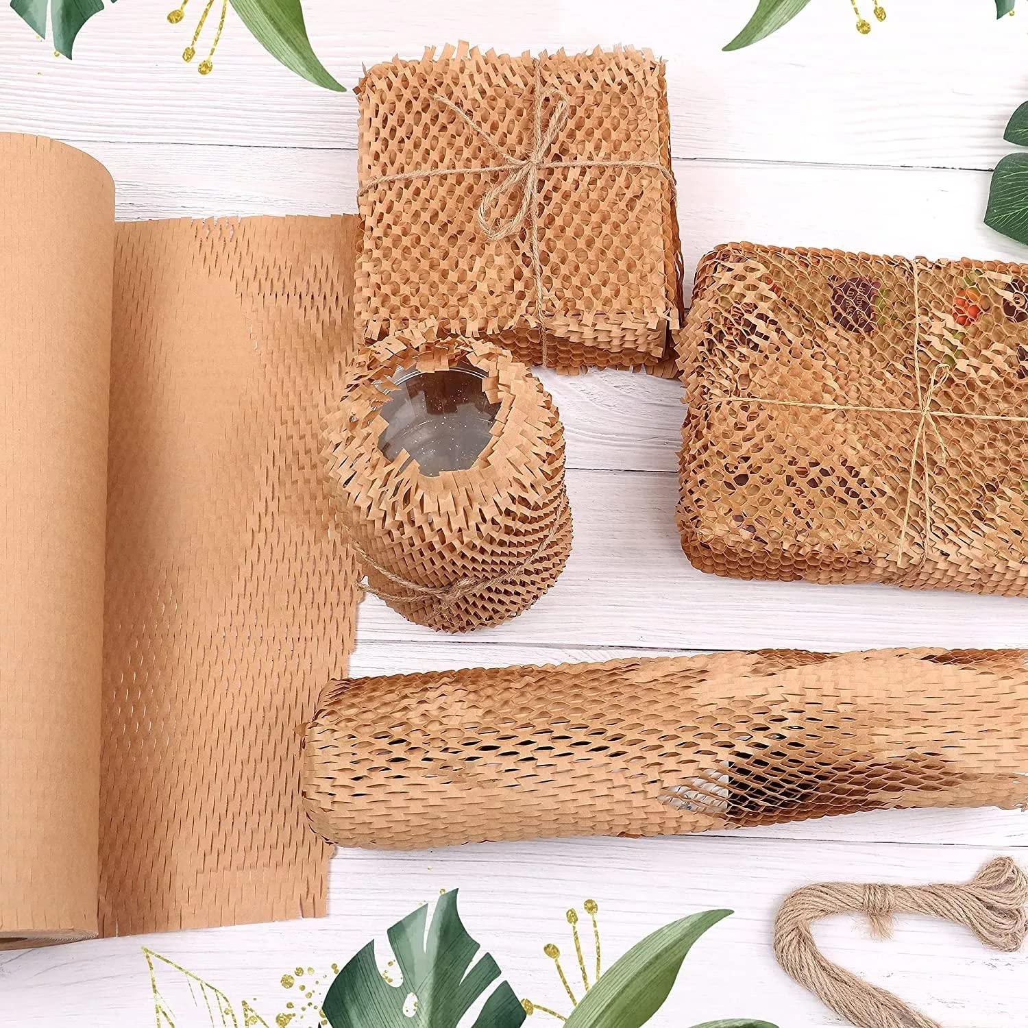 Honeycomb Packing Paper for Moving 15βx400β Honeycomb Cushioning Wrap Paper .Recyclable Biodegradable Honeycomb Packing Supplies,Bubble Paper Wrapping Protective Roll 20pcs Fragile Sticker Labels
