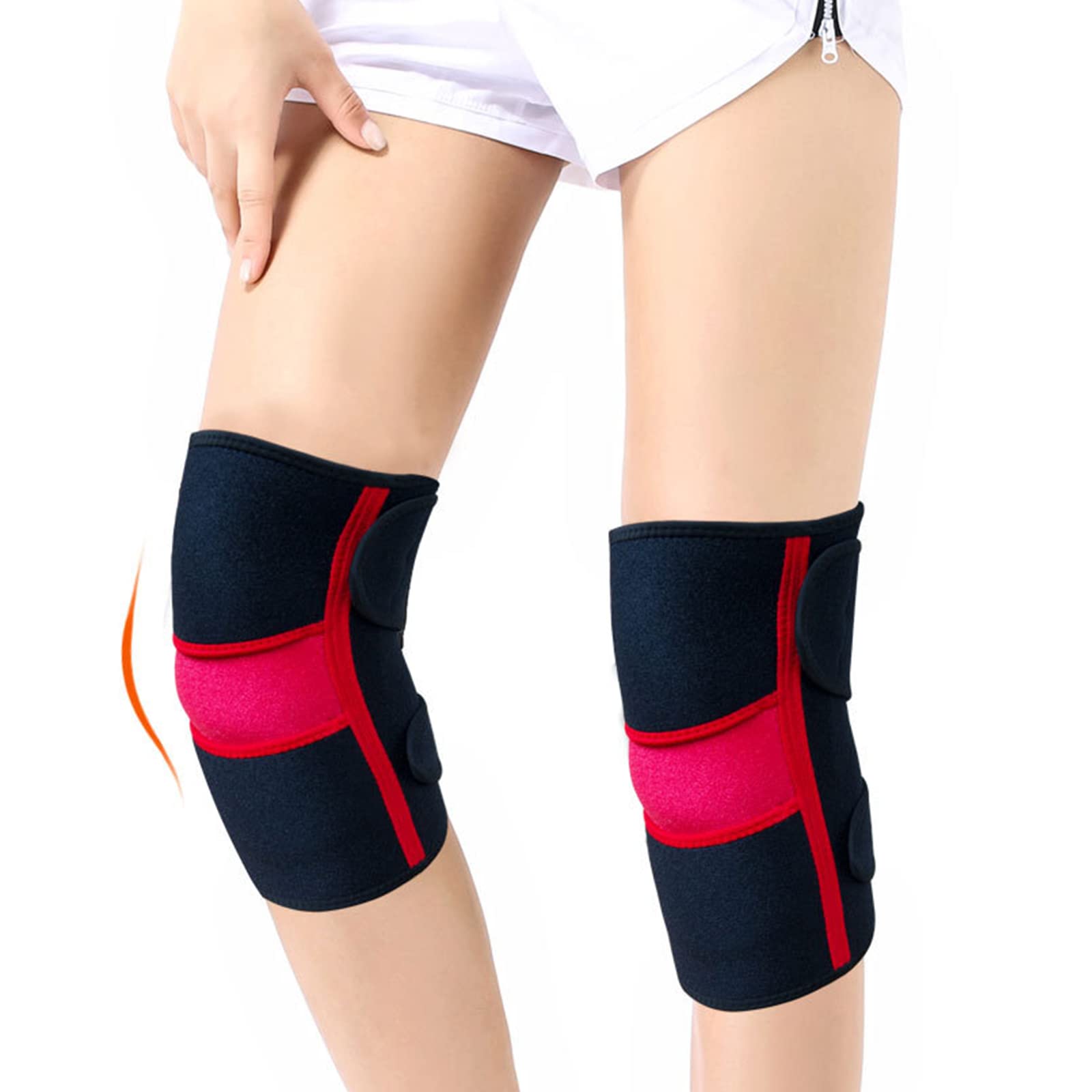 LJYLJH Winter Knee Brace Support Pads, Elasticated Leg Knee Pads for Arthritis Injury, Breathable Thicken Kneepad for Women Elder Men,Black
