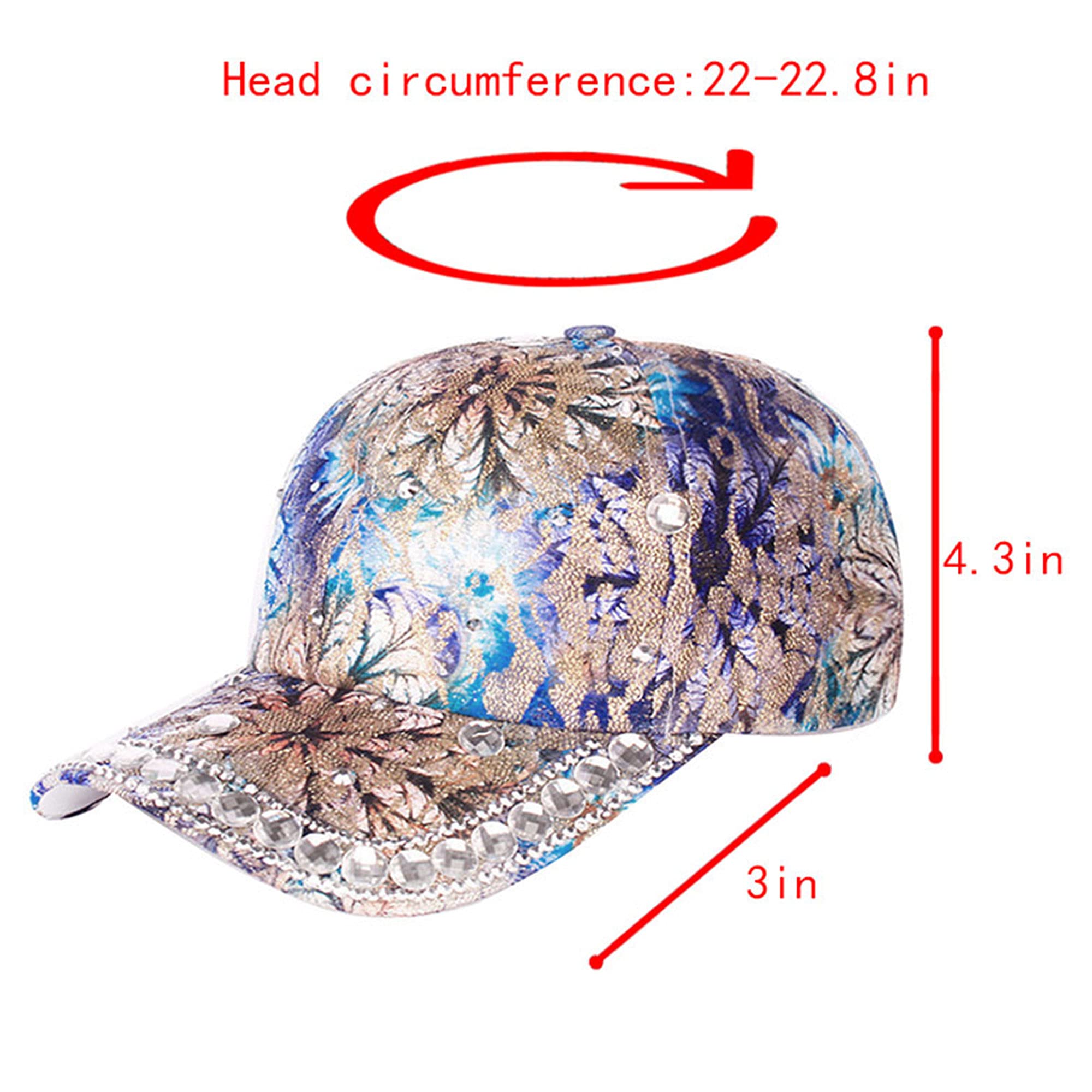 LABANCA Women Girls Bling Rhinestone Sun Cap Lace Glitter Sequin Baseball Cap Hat