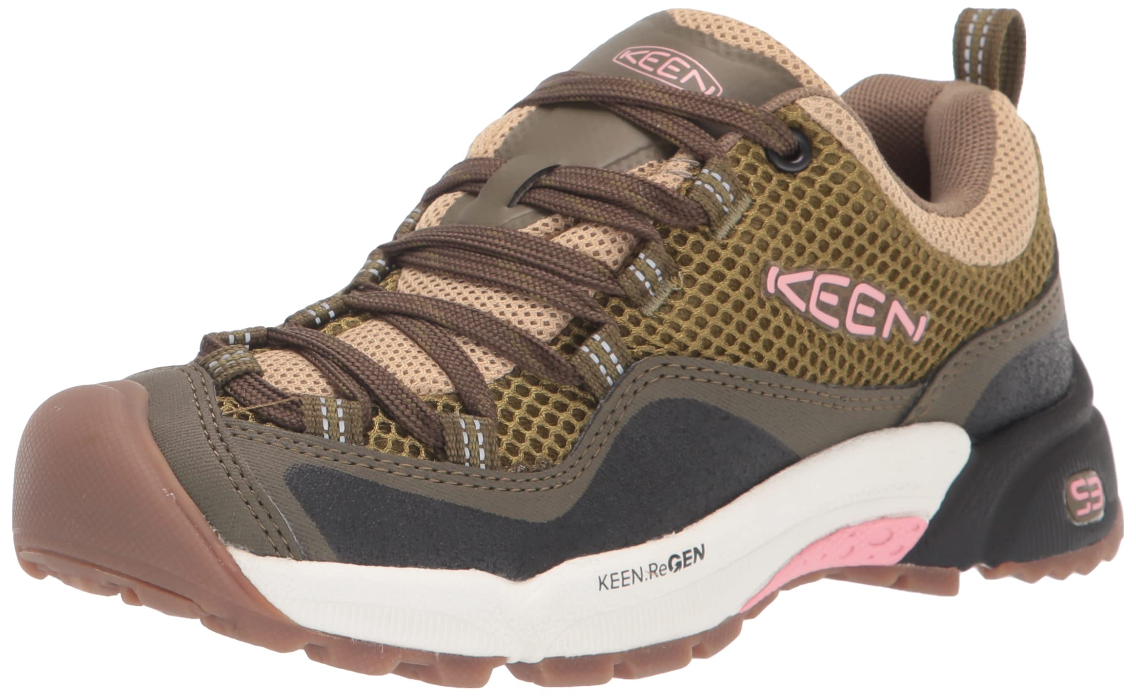 KEEN Women's Wasatch Crest Vent Breathable Hiking Sneakers, Porcelain/Blue Glass, 8