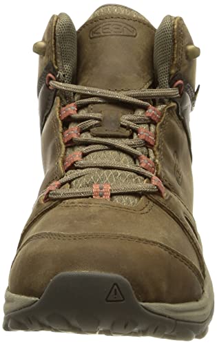 KEEN womens Terradora 2 Mid Height Leather Waterproof Hiking Boot, Brindle/Redwood, 7.5 US