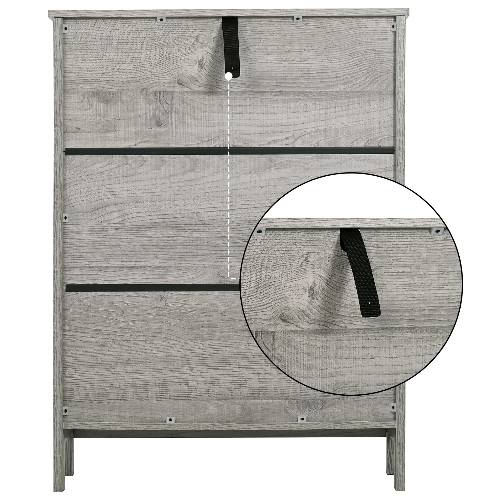 Iwell Storage Cabinet, Floor Storage Cabinet with 2 Adjustable Shelves & 2 Doors, Wooden Shoe Cabinet for Entryway, Office, Living Room, Gray