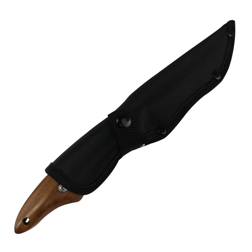 HUNT-DOWN 9.5" Full Tang Hunting Knife Fixed Blade Wood Handle Stainless Steel