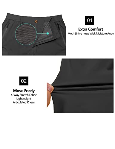 Little Donkey Andy Mens Waterproof Rain Hiking Pants Lightweight Quick Dry Outdoor Mountain Pants Black XL