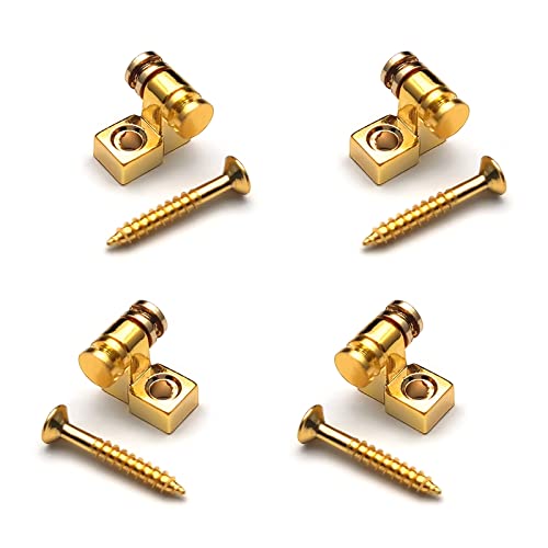 MAXCHEER Roller Guitar String Trees Guides Retainer for Fender Strat Stratocaster Tele Telecaster Electric Guitar,Pack of 4 (Gold)