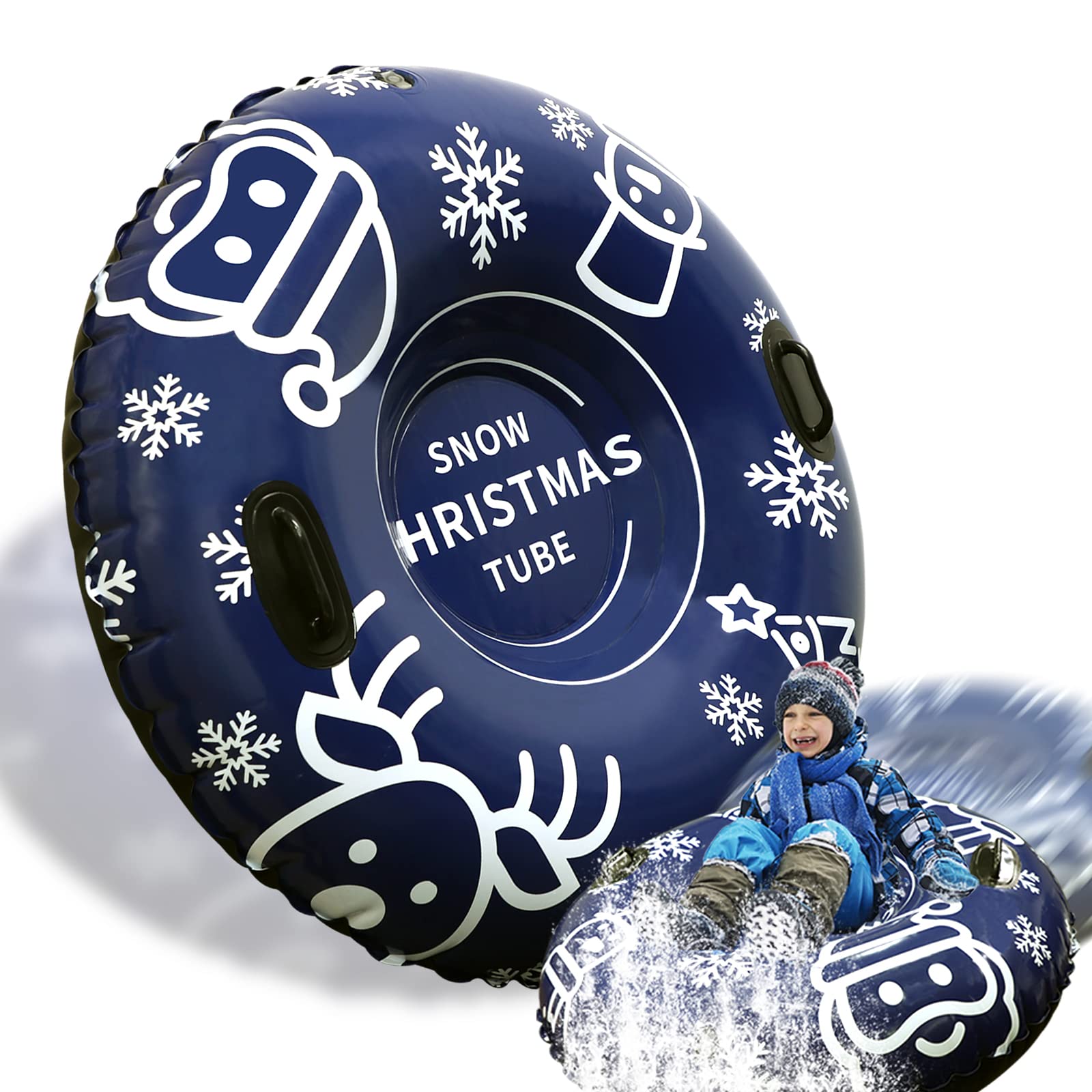 Kakashi Snow Tube Inflatable Snow Sled for Kids and Adults - Heavy Duty Snow Sledding