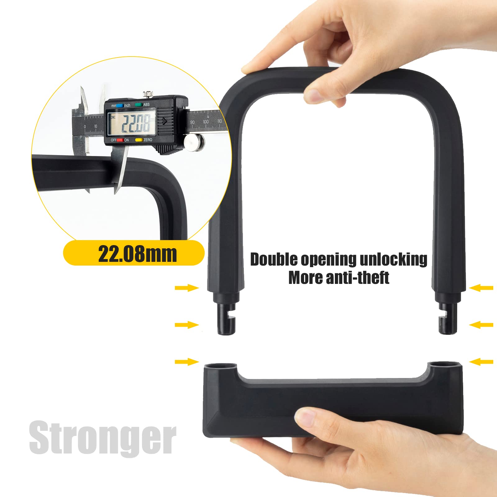 Lidscura Bike U Lock, 22.08mm Heavy Duty Bicycle U Lock, Silicone Coating Anti Theft Lock with Security Cable for Bicycles, Electric Bikes, Folding Bikes, Road Mountain Bikes, Motorcycles, Scooters
