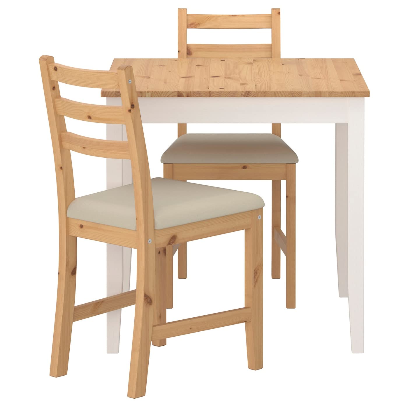 IKEA Lerhamn Table and 2 Chairs Light Antique Stain White Stain Vittaryd Beige 29 1/8x29 1/8 793.062.91