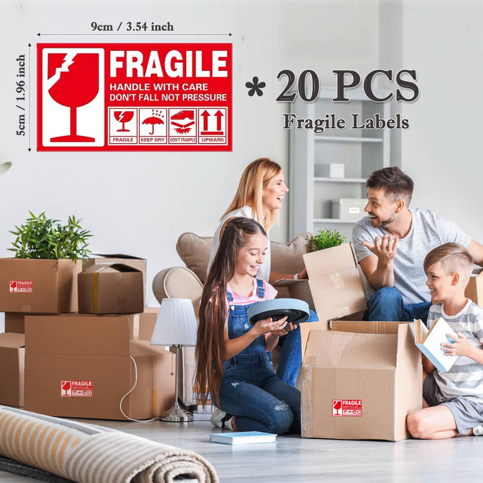 Honeycomb Packing Paper,Honeycomb Cushioning Wrap Roll for Moving Breakables or Shipping,Recyclable Honeycomb Bubble Paper Roll ,Eco Friendly Kraft Paper Packaging Roll with 20 Fragile Labels