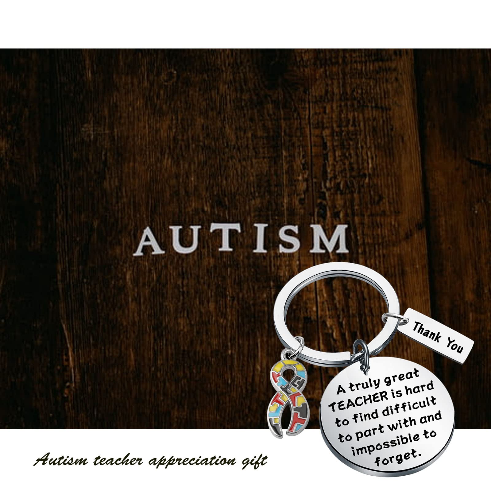 KUIYAI SPED Appreciation Gift Autism Teacher Keychain Autism Awareness Gift Special Education Gift Autistic Gift(AutismTeacherK)