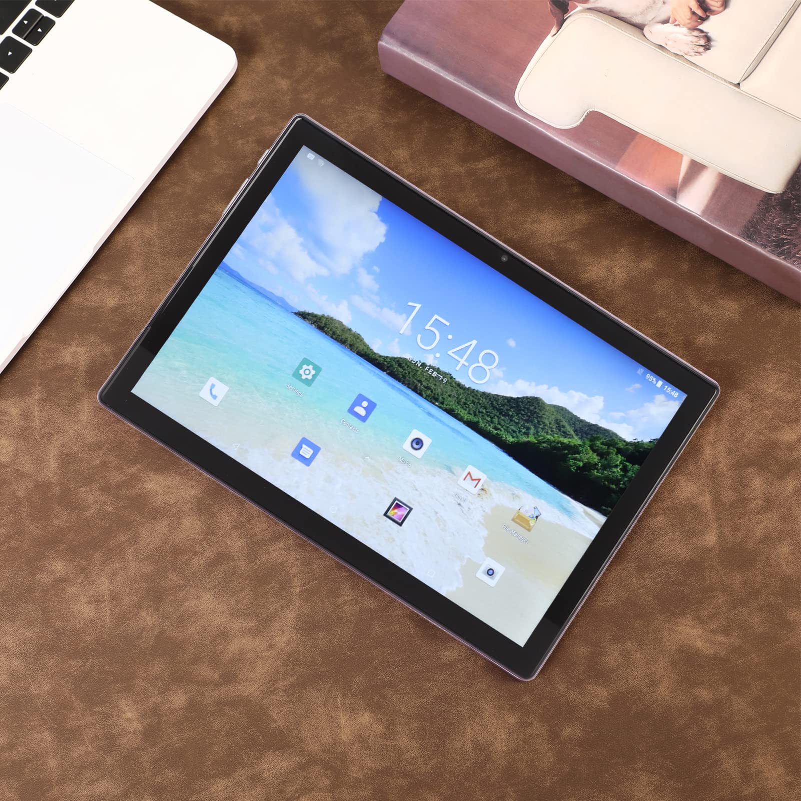 ICRPSTU FHD Tablet, 8GB 256GB Tablet 10. 1 Inch 100-240V Fast Charge Support Octa Core 2.4G 5G WiFi with Keyboard for Android 12 for Reading (US Plug)