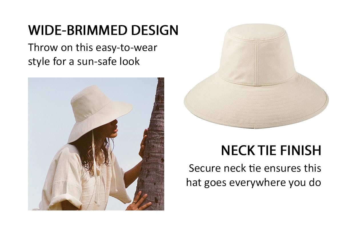 Lack of Color Women's Wide-Brimmed Cotton Canvas Holiday Bucket Hat (Formes Sun, Small/Medium)