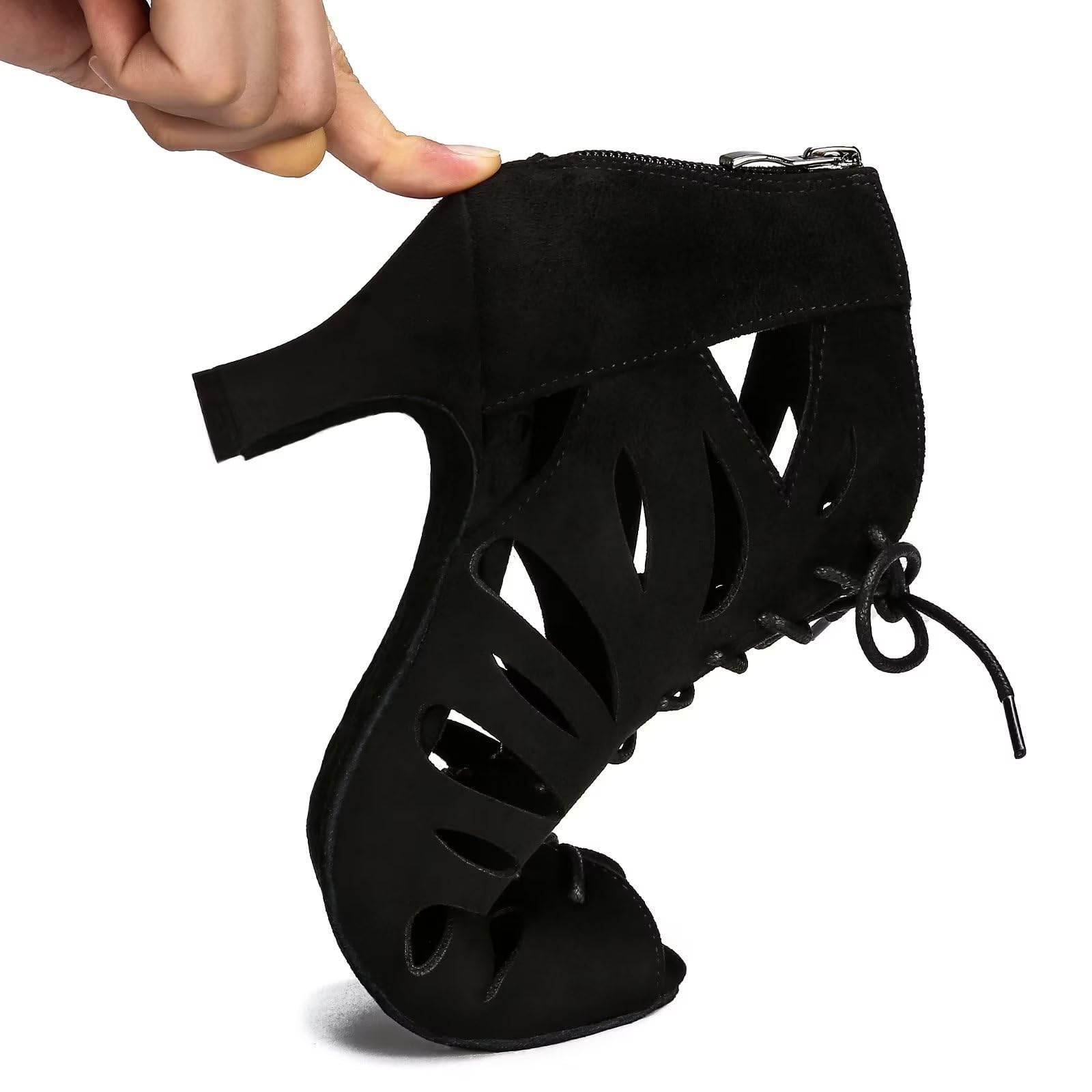 INMOVAVA Ballroom Dance Shoes Women Suede Salsa Swing Latin Batchata Practice Performance Dancing Shoes Sandals 2.5" Heel