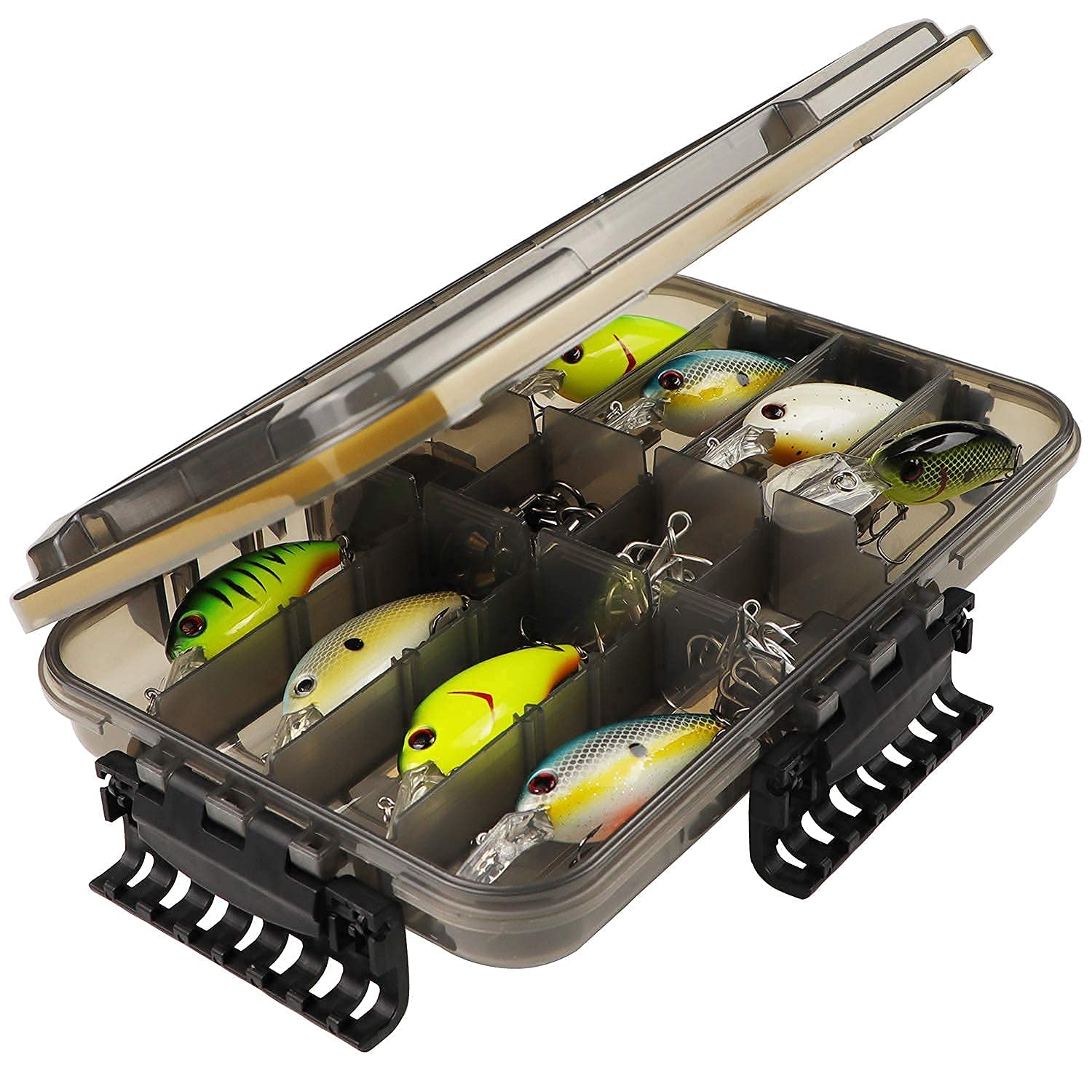 KEESHINE Waterproof Fishing Tackle Box, 3600 Tray Organizer with Adjustable Dividers,Sun Protection, Thicker Frame