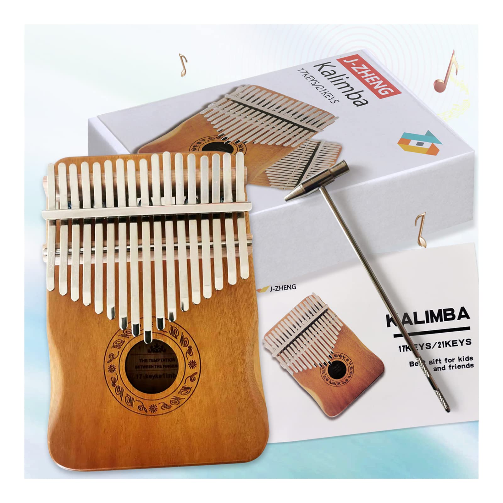 Kalimba Portable 17-key Thumb Piano, Easy to Learn Portable Instrument Present, Suitable for Adults, Children and Beginners