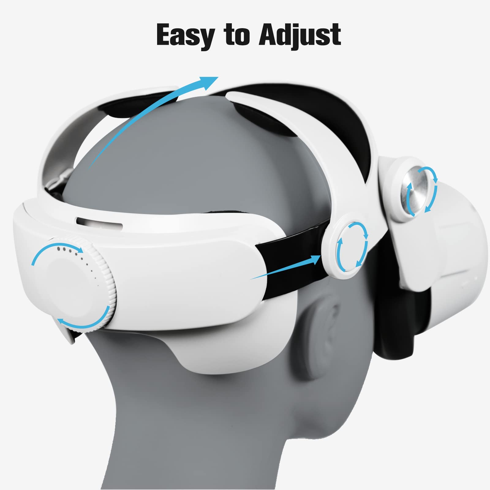 LOWEEY Head Strap for Oculus/Meta Quest 2, Adjustable Elite Strap for Reduce Face Pressure& Gaming Immersion, Oculus Quest 2/VR Accessories, Compatible with Quest 2 Carrying Case