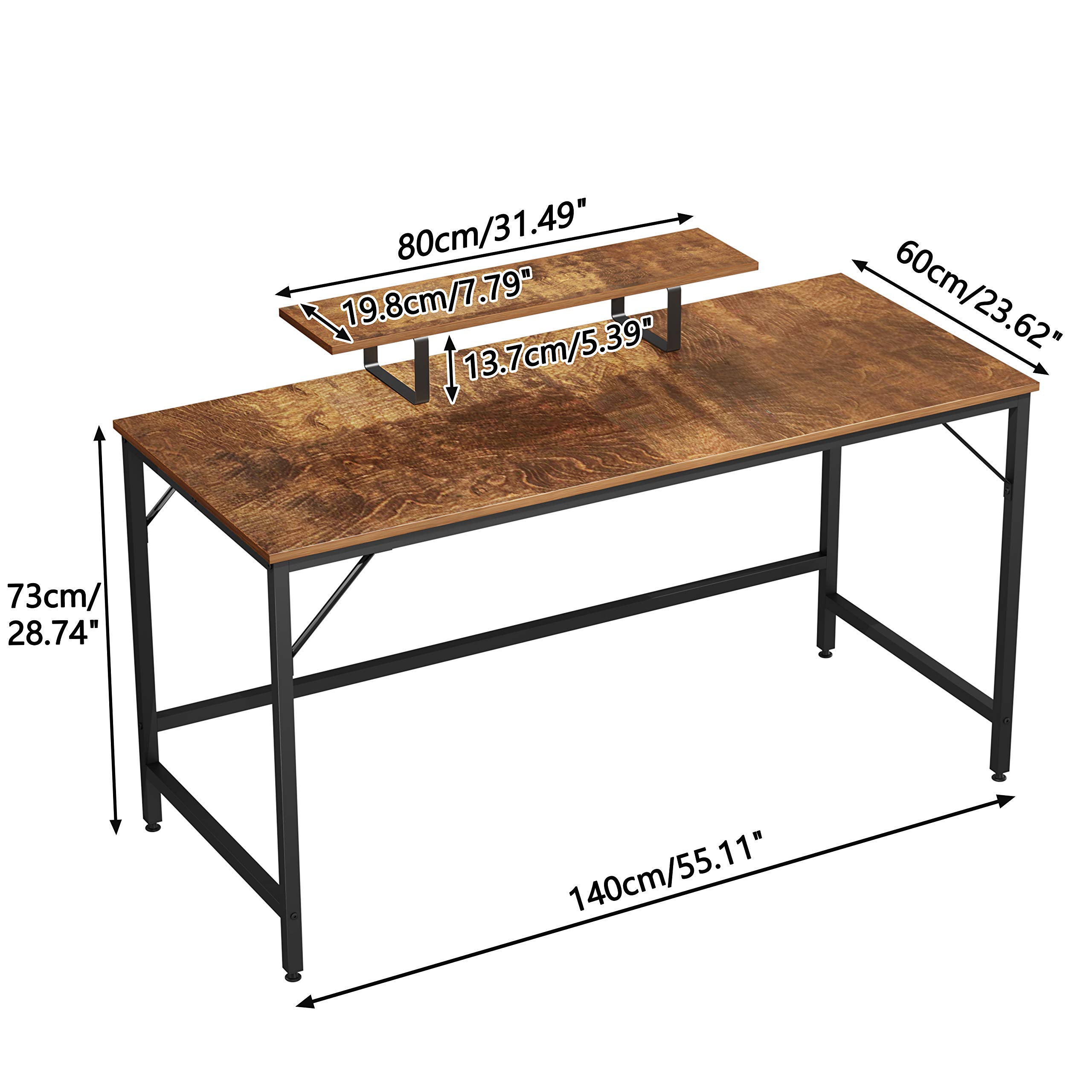JOISCOPE Computer Desk with Honeycomb Panel for Home Office, PC Laptop Study Writing Table Workstation, Modern Simple Style, 55 inches(Vintage Oak Finish)…