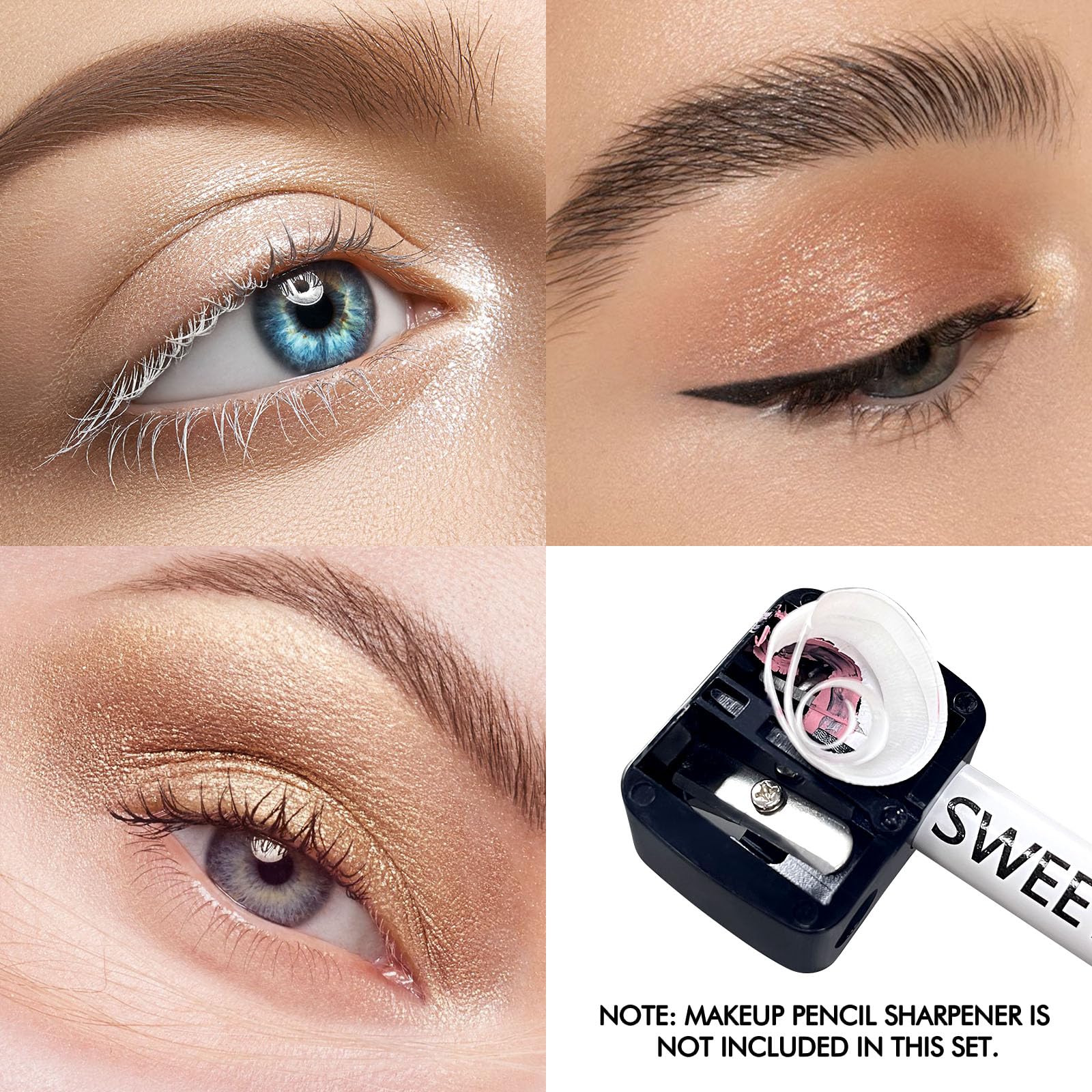 KYDA 4 Colors Liner and Eyeshadow Stick, Multiuse Cream Eyeliner Eyeshadow, Lasting Matte Shimmer Tones, All In One Eyes Makeup Stick Set, Colorful Eyeliner & Shadow Pencil, by Ownest Beauty-Set B