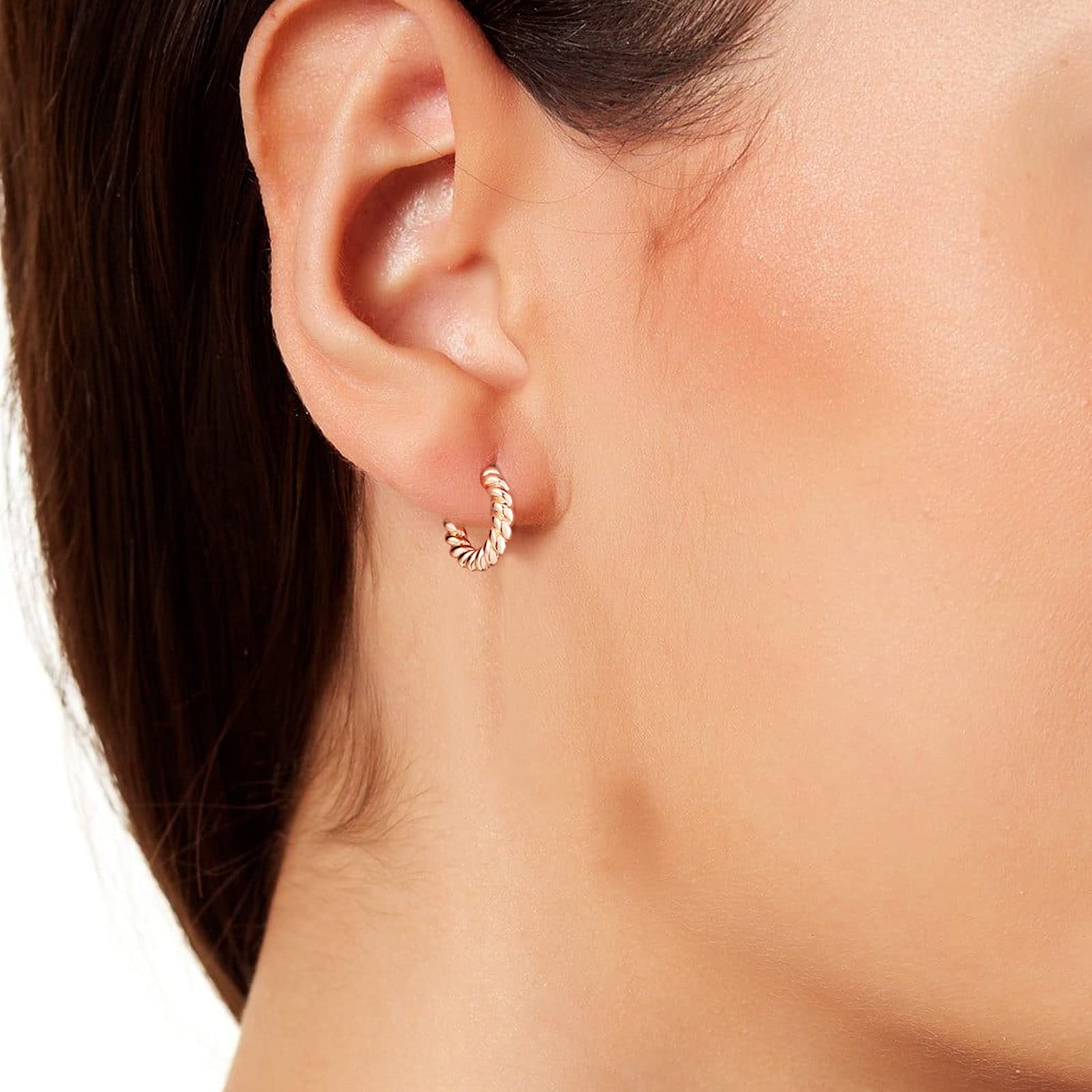 LANE WOODS Small Hoop Set: Hypoallergenic Hoop Jewelry Pack for Women 14K Gold & Silver